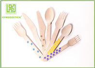 Healthy Birch Wooden Disposable Cutlery , Personalized Wooden Spoon Set For Home