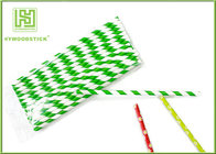 Eco - Friendly Bamboo Paper Straws , Birch Wood Design Green Decorative Paper Straws