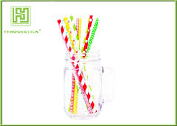 Wedding Decoration Striped Paper Straws For Drinking 197 * 6mm Size