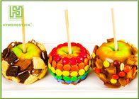 Natural Color Pointed Wooden Sticks , Candy Apples Sticks For Supermarket