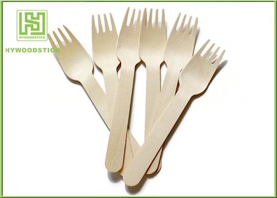 Wooden Biodegradable Disposable Cutlery Forks For Picnic Take out Food