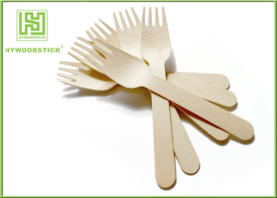 Wooden Biodegradable Disposable Cutlery Forks For Picnic Take out Food