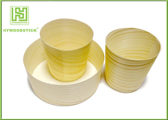 Eco-friendly Disposable Wooden Round Cup for Food with Different Size