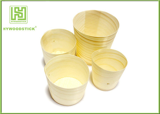 Wholesale Poplar Pine Wood Round Cup Wooden Cup for Food Dessert