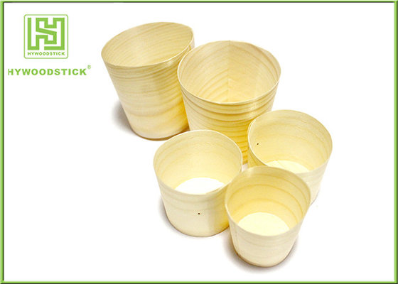 Wholesale Poplar Pine Wood Round Cup Wooden Cup for Food Dessert